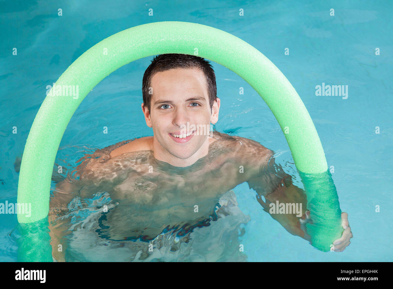 Man in to the pool Stock Photo - Alamy