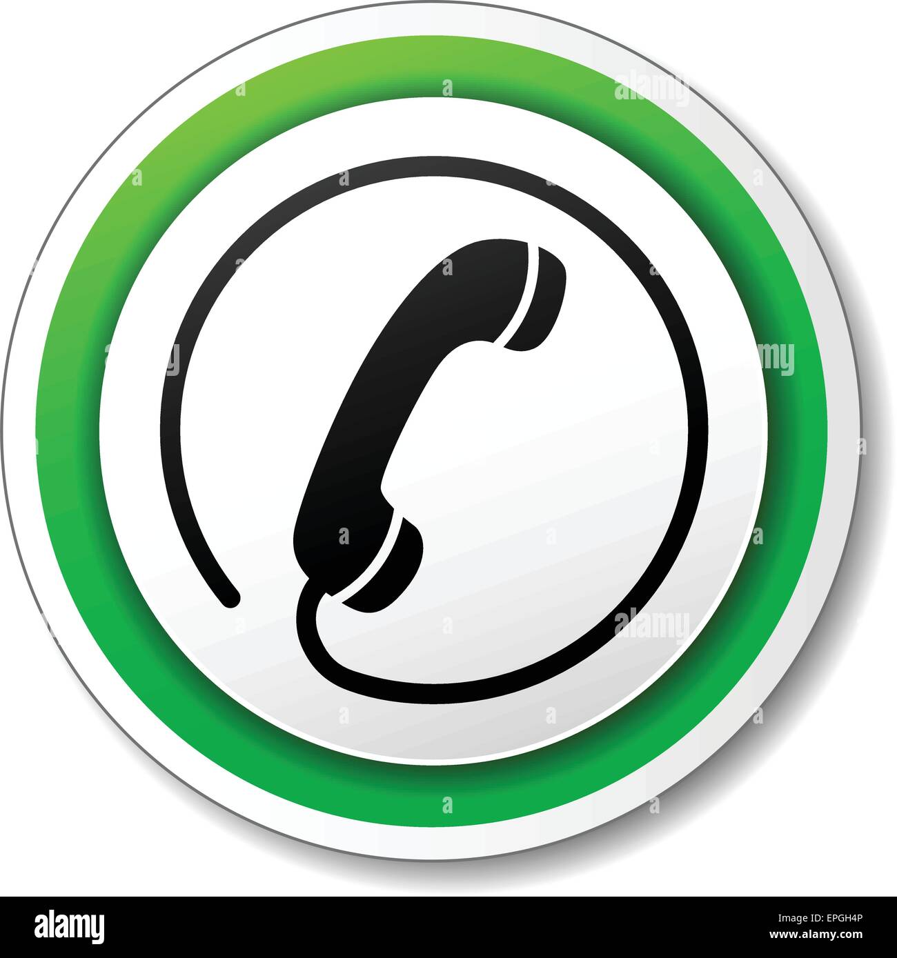 illustration of circle green phone design icon Stock Vector Image & Art ...