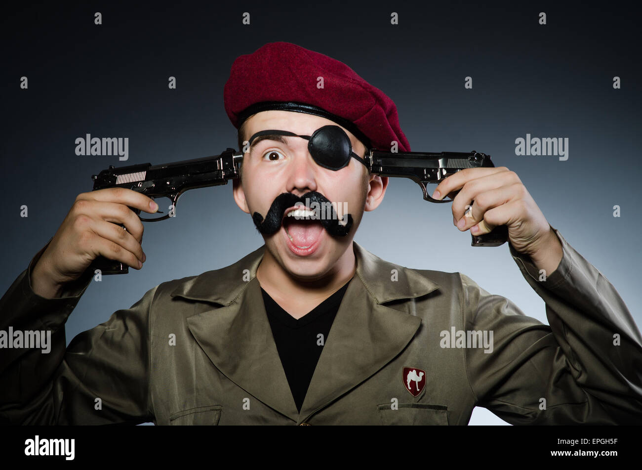 Funny soldier in military concept Stock Photo - Alamy