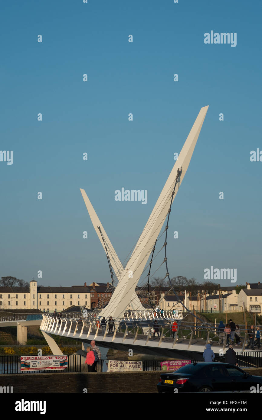 The Peace Bridge Derry Londonderry Northern Ireland Stock Photo - Alamy