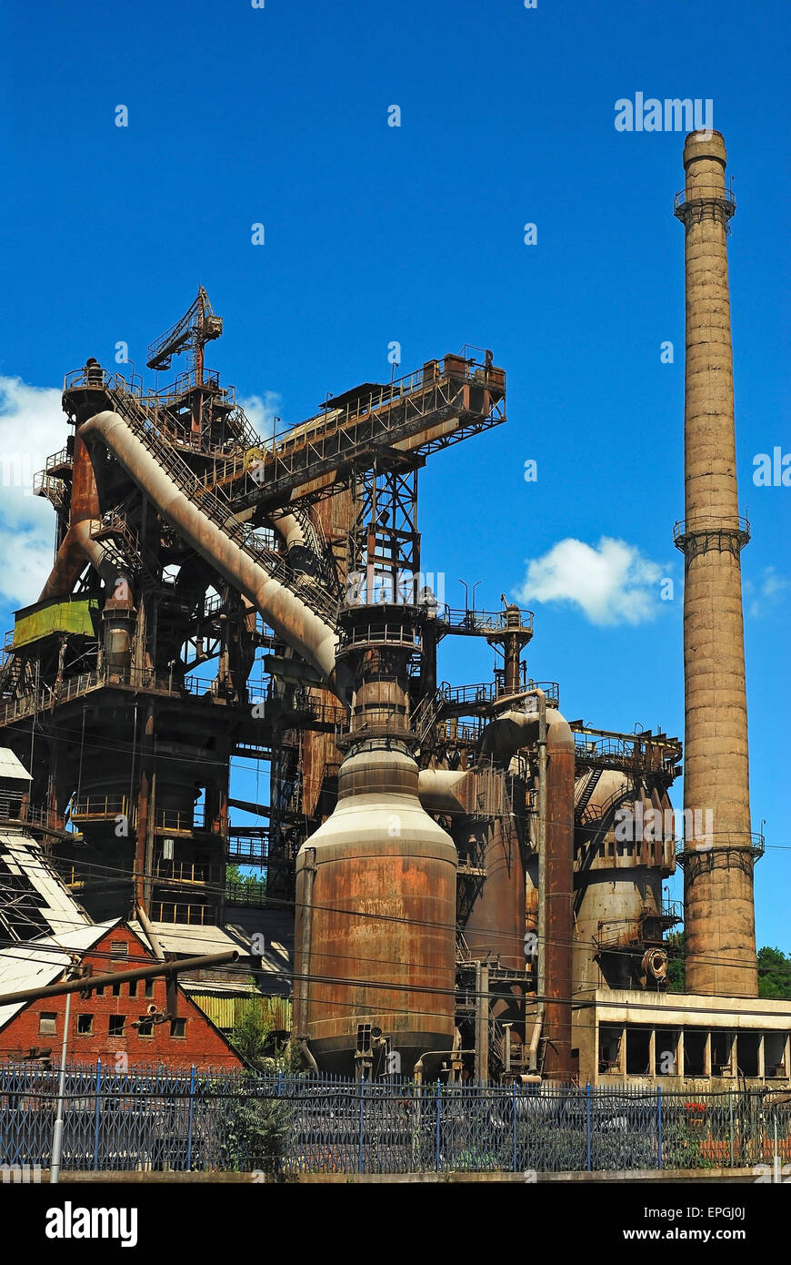 rusty old iron industrial building Stock Photo - Alamy