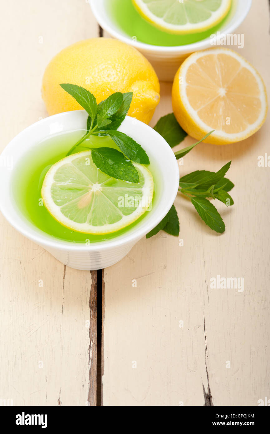 mint infusion tea tisane with lemon Stock Photo - Alamy