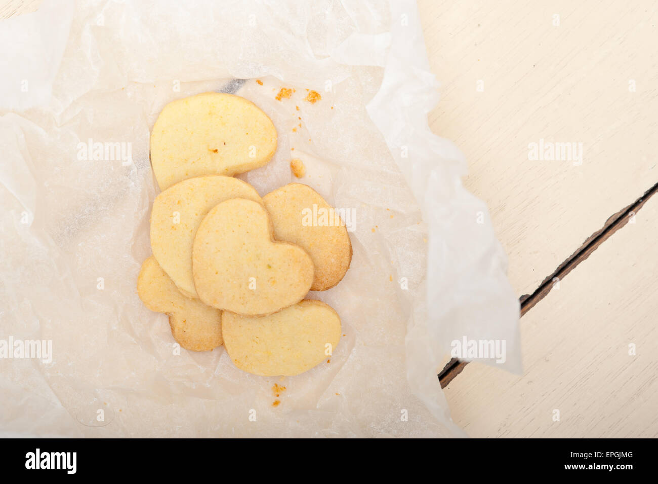 heart shaped shortbread valentine cookies Stock Photo - Alamy