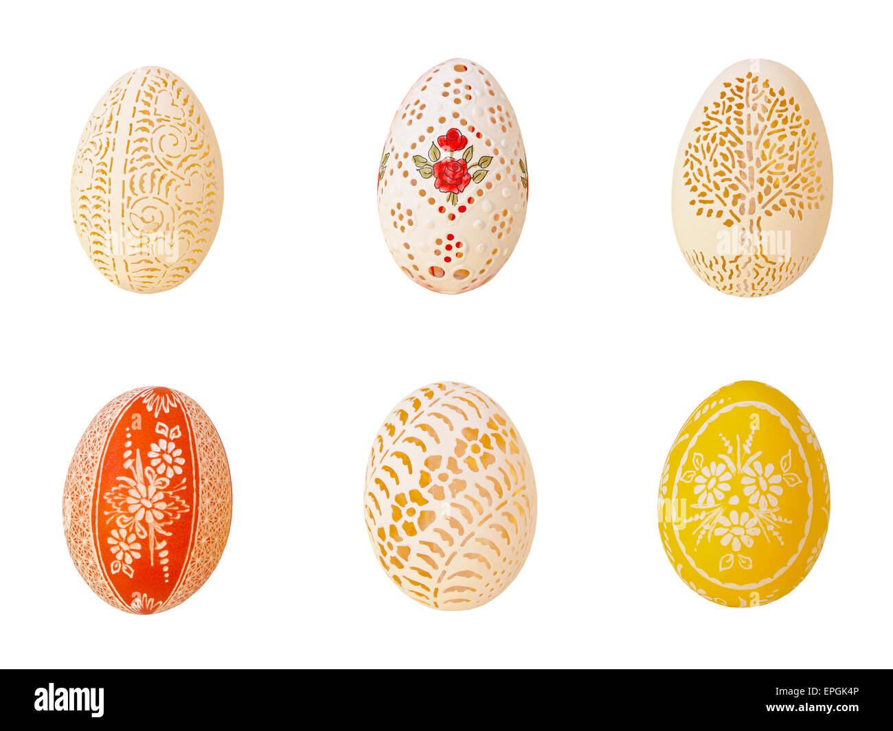 Six Easter eggs Stock Photo - Alamy