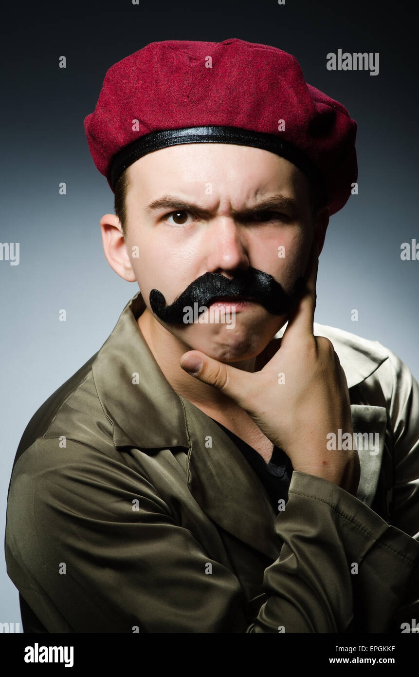 Funny soldier in military concept Stock Photo - Alamy
