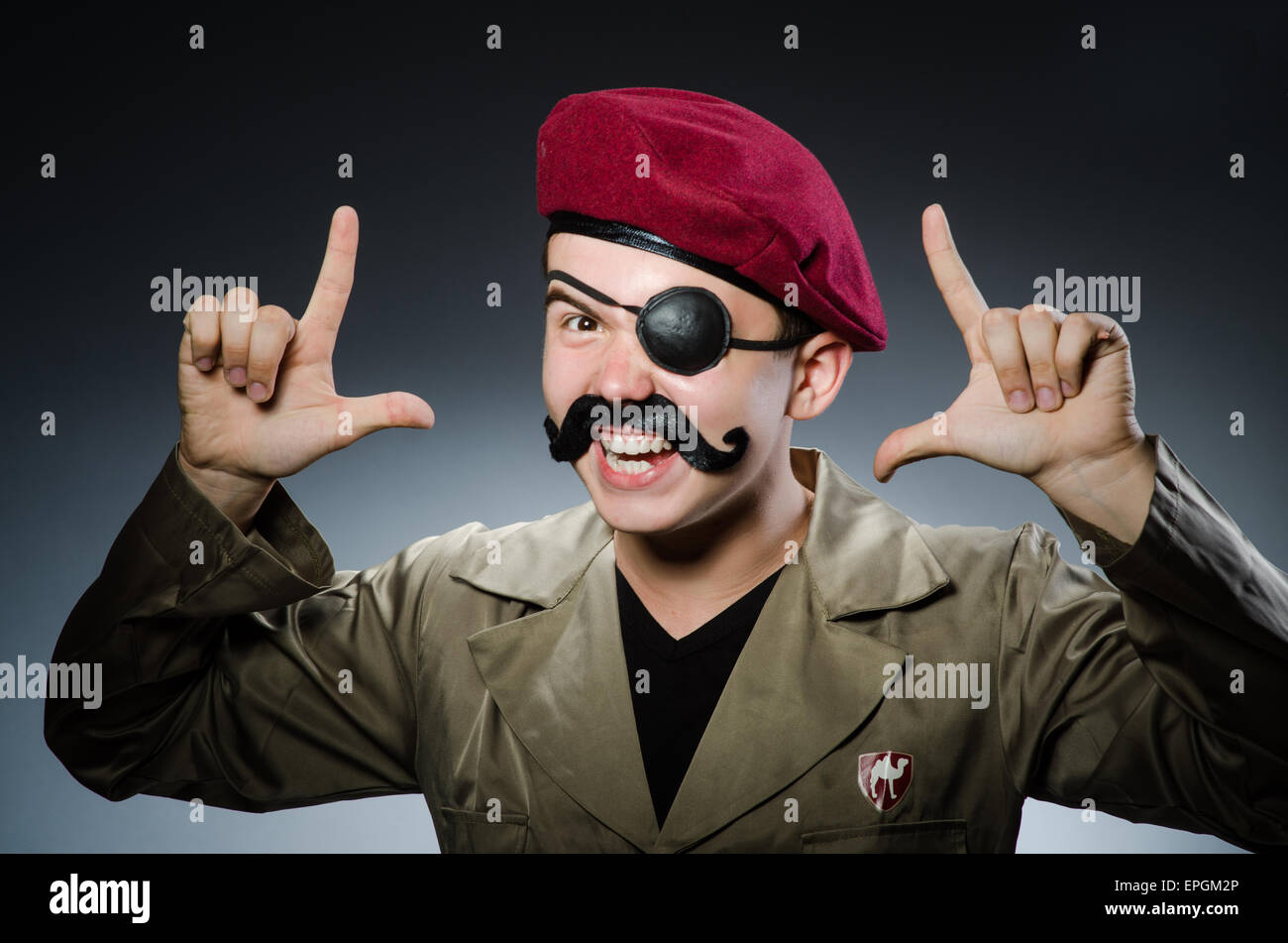 Funny soldier in military concept Stock Photo - Alamy