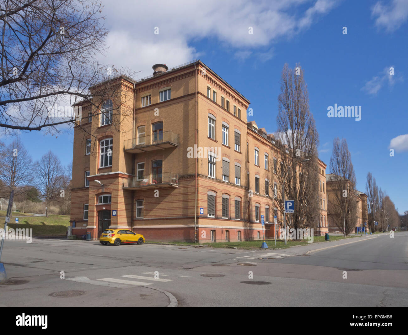 Oslo University hospital, Ulleval, brick building facade, Norway Stock ...