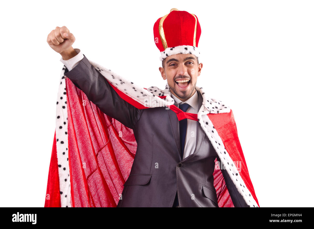 King businessman isolated on the white Stock Photo - Alamy