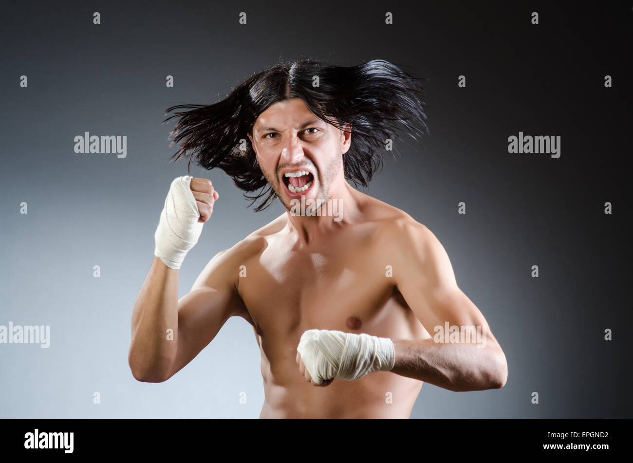 Ripped martial arts expert at training Stock Photo - Alamy