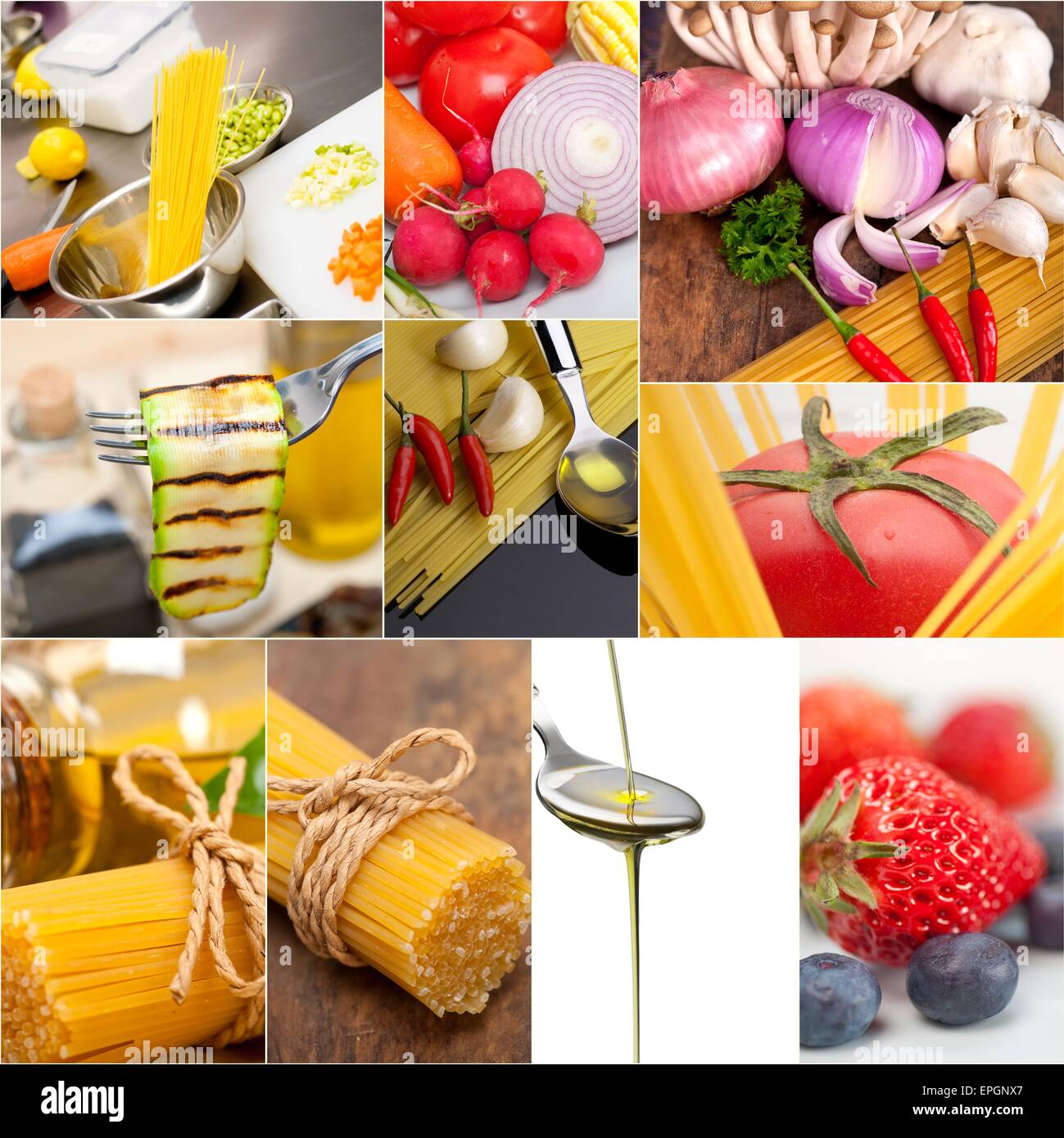 healthy Vegetarian vegan food collage Stock Photo - Alamy