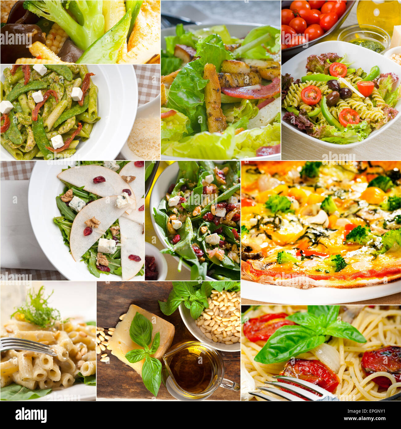 healthy and tasty Italian food collage Stock Photo - Alamy