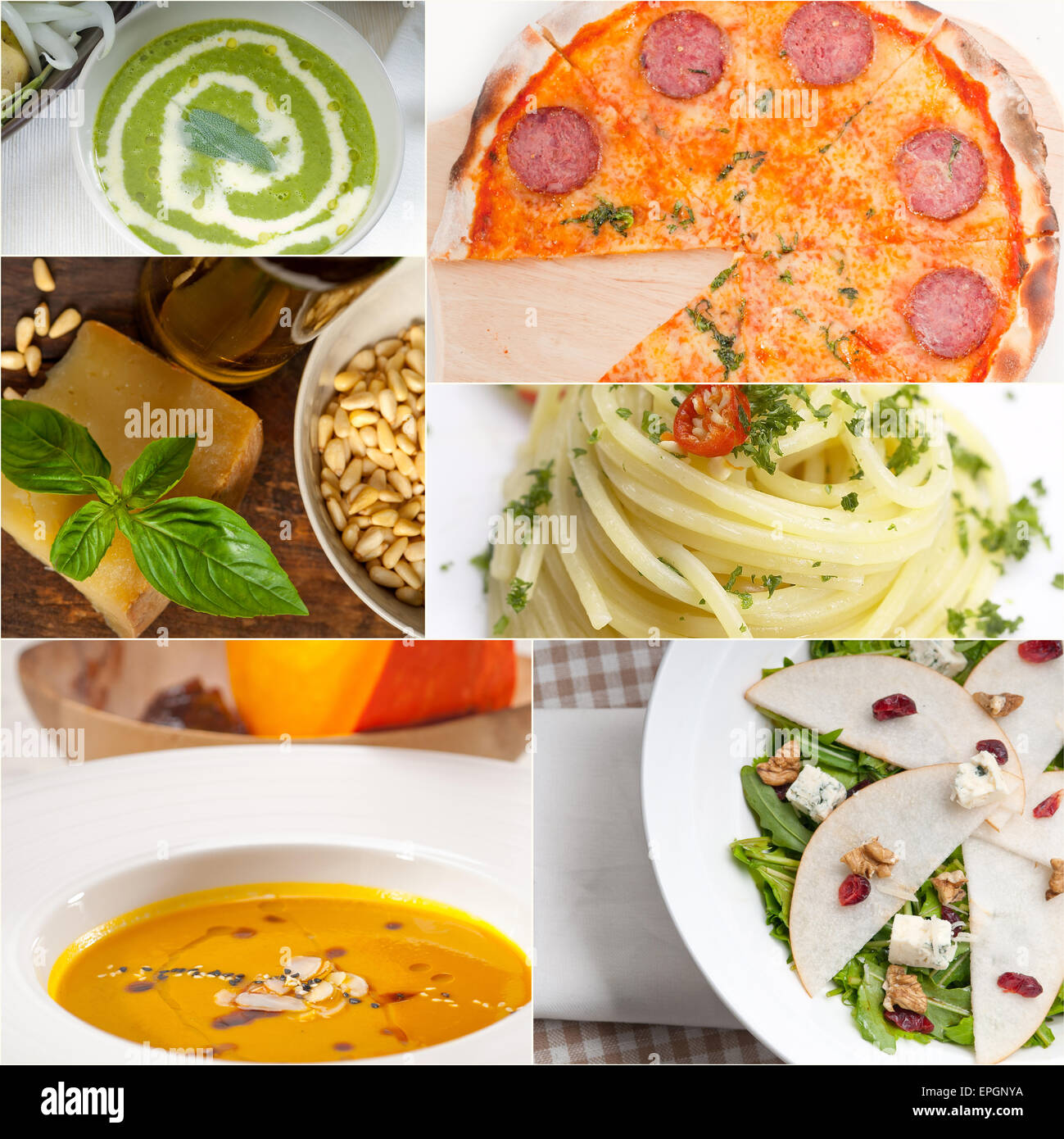 healthy and tasty Italian food collage Stock Photo - Alamy