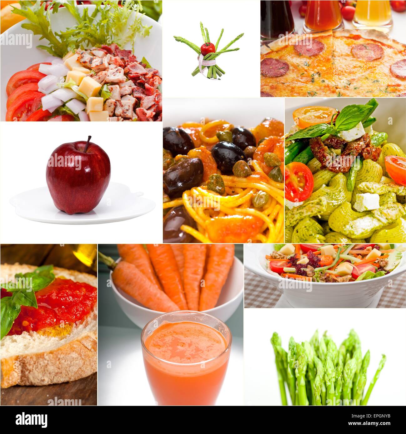 healthy Vegetarian vegan food collage Stock Photo - Alamy