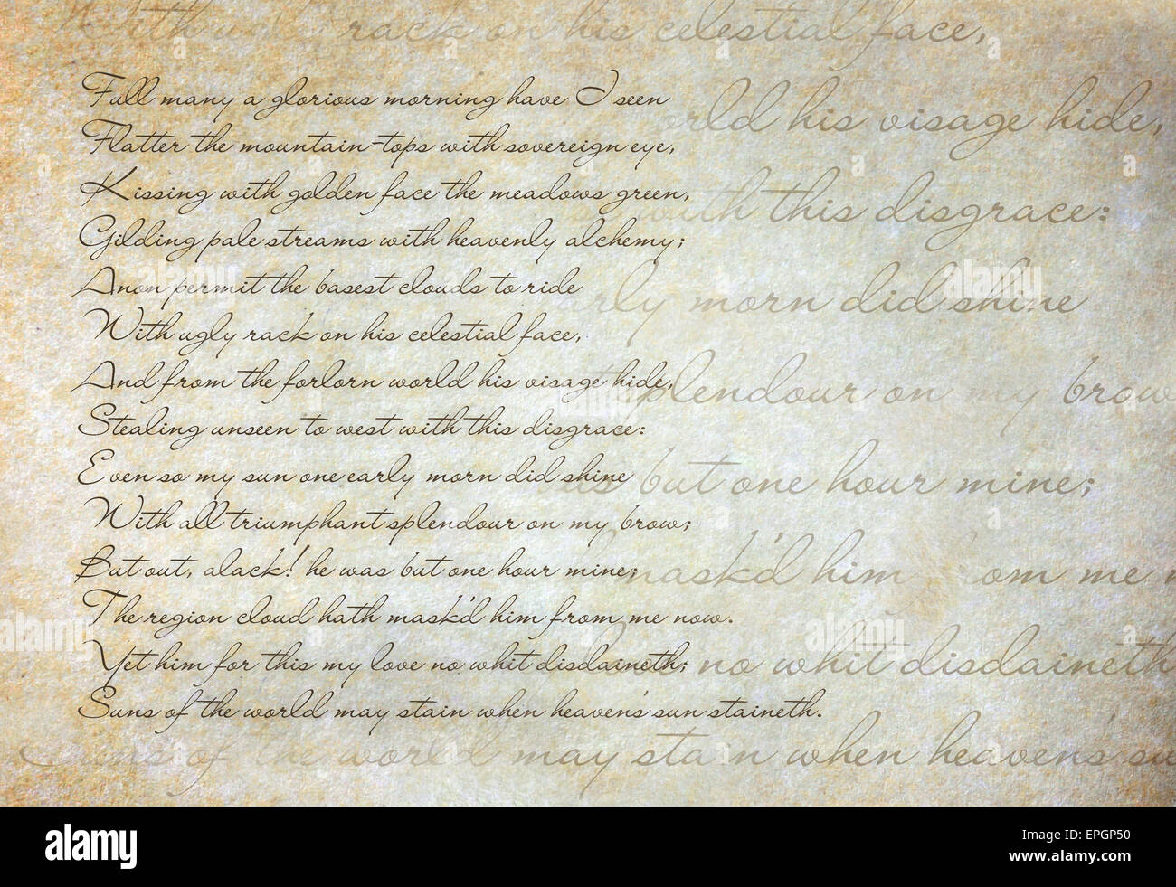 Shakespeare sonnet manuscript hi-res stock photography and images - Alamy