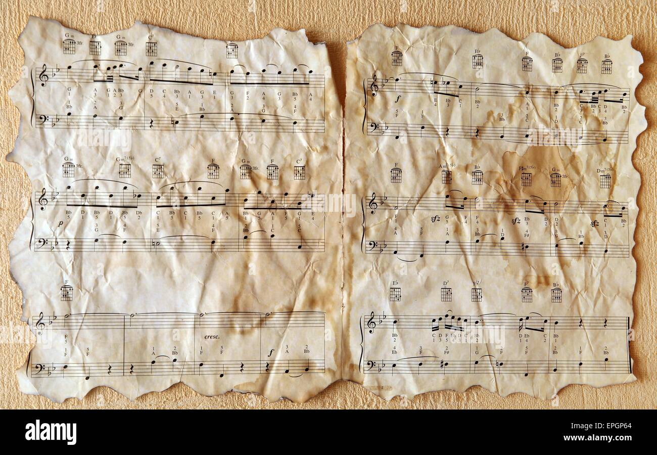 Old sheet music hi-res stock photography and images - Alamy