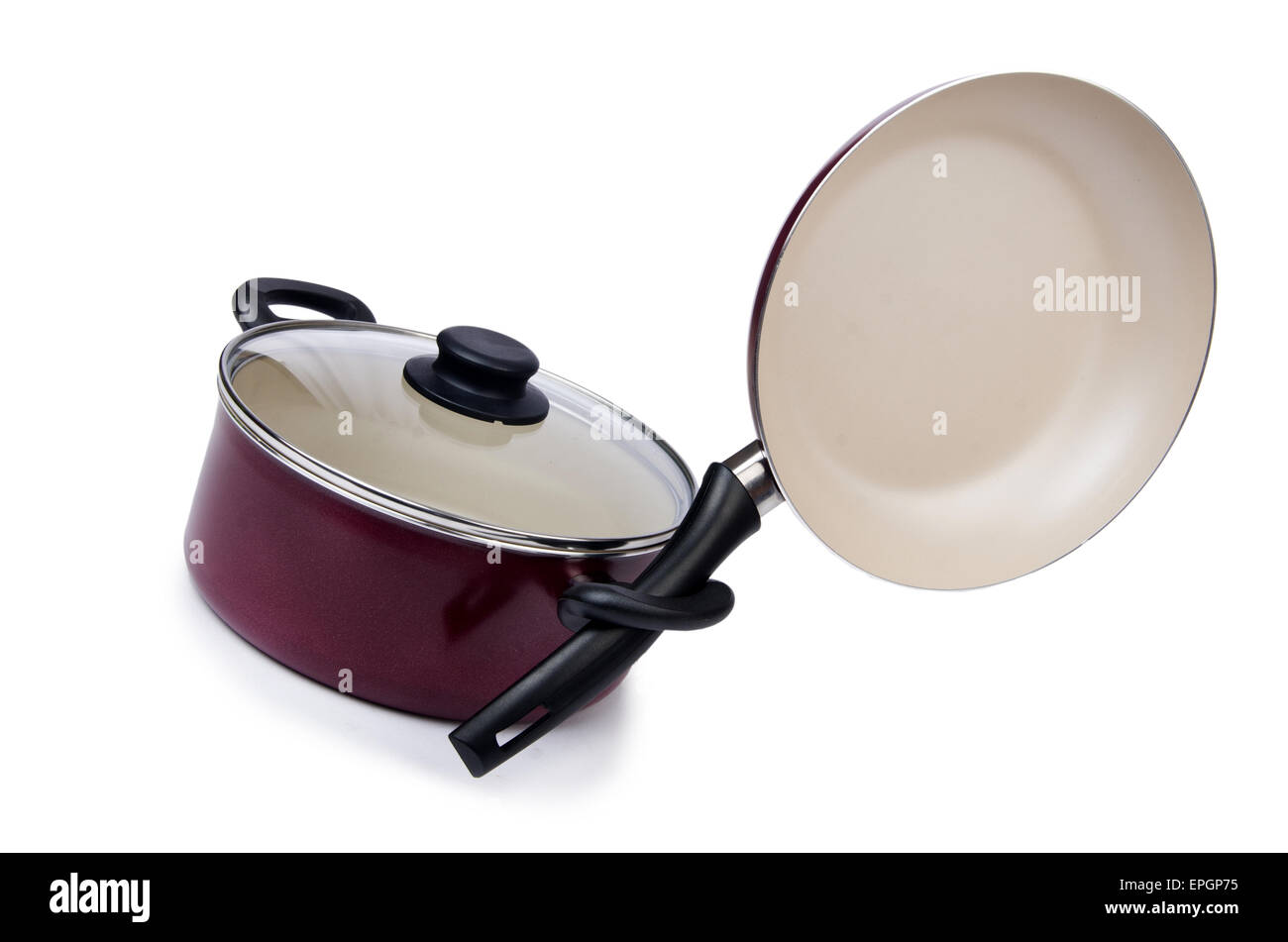 Kitchen utensils pan pot isolated on white Stock Photo - Alamy