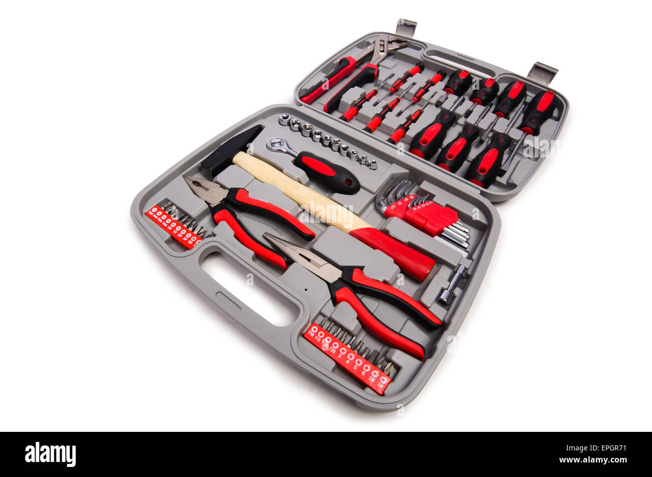 Toolkit isolated on the white background Stock Photo - Alamy