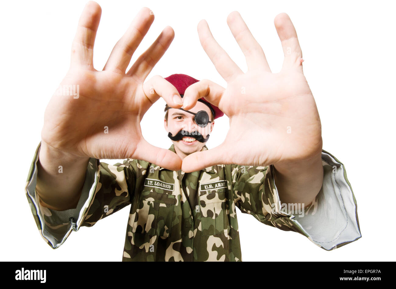 Funny soldier in military concept Stock Photo - Alamy