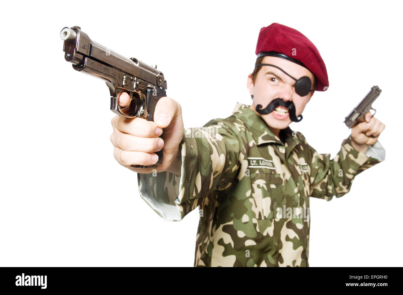 Funny soldier in military concept Stock Photo - Alamy