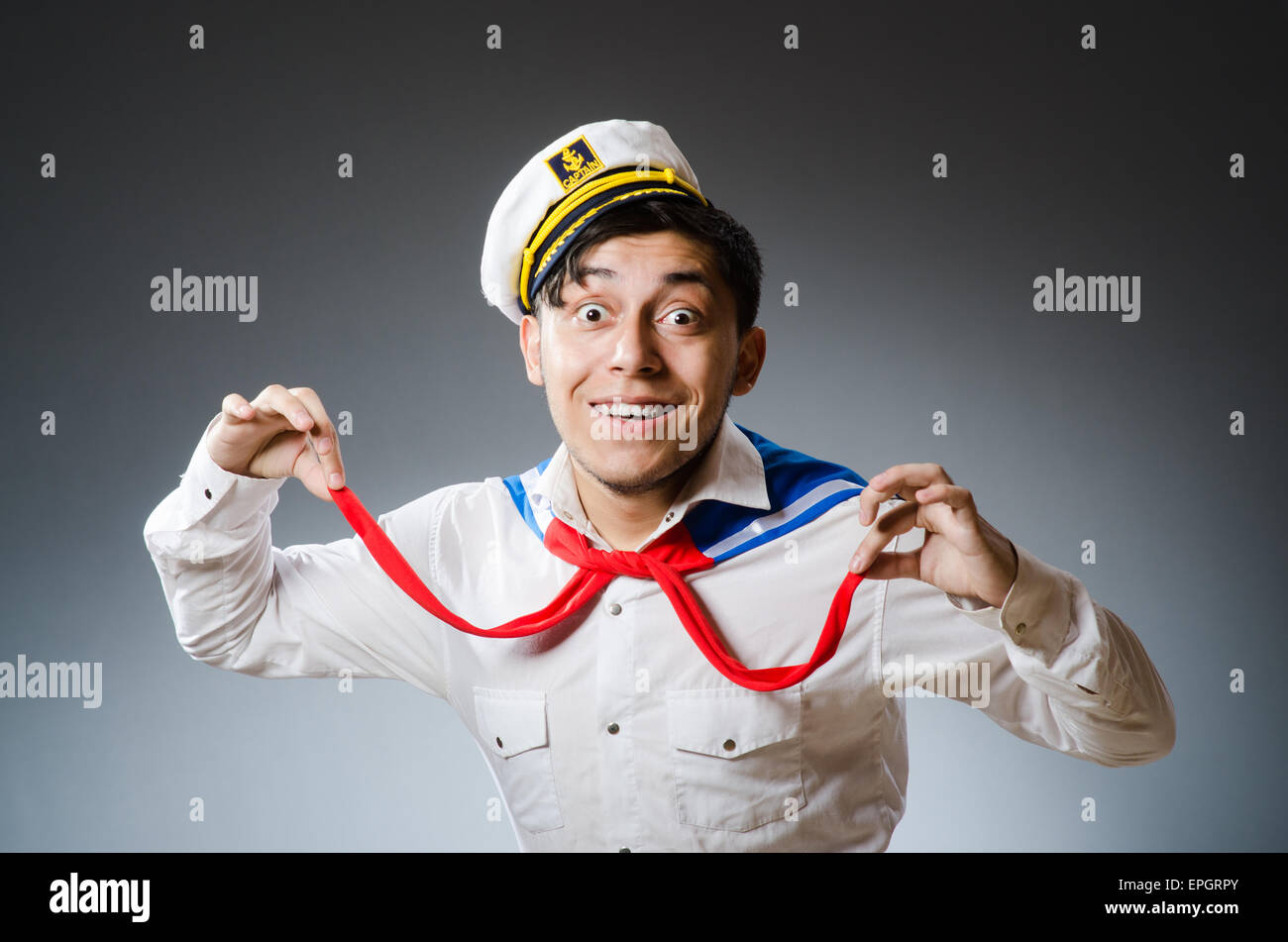 Funny captain sailor wearing hat hi-res stock photography and images ...