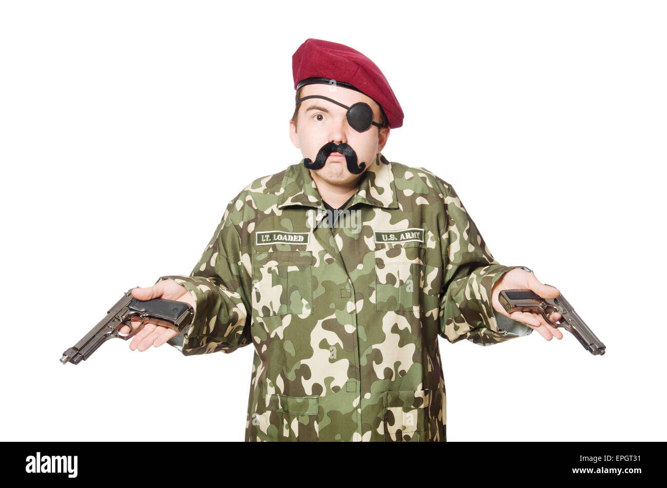 Funny soldier in military concept Stock Photo - Alamy