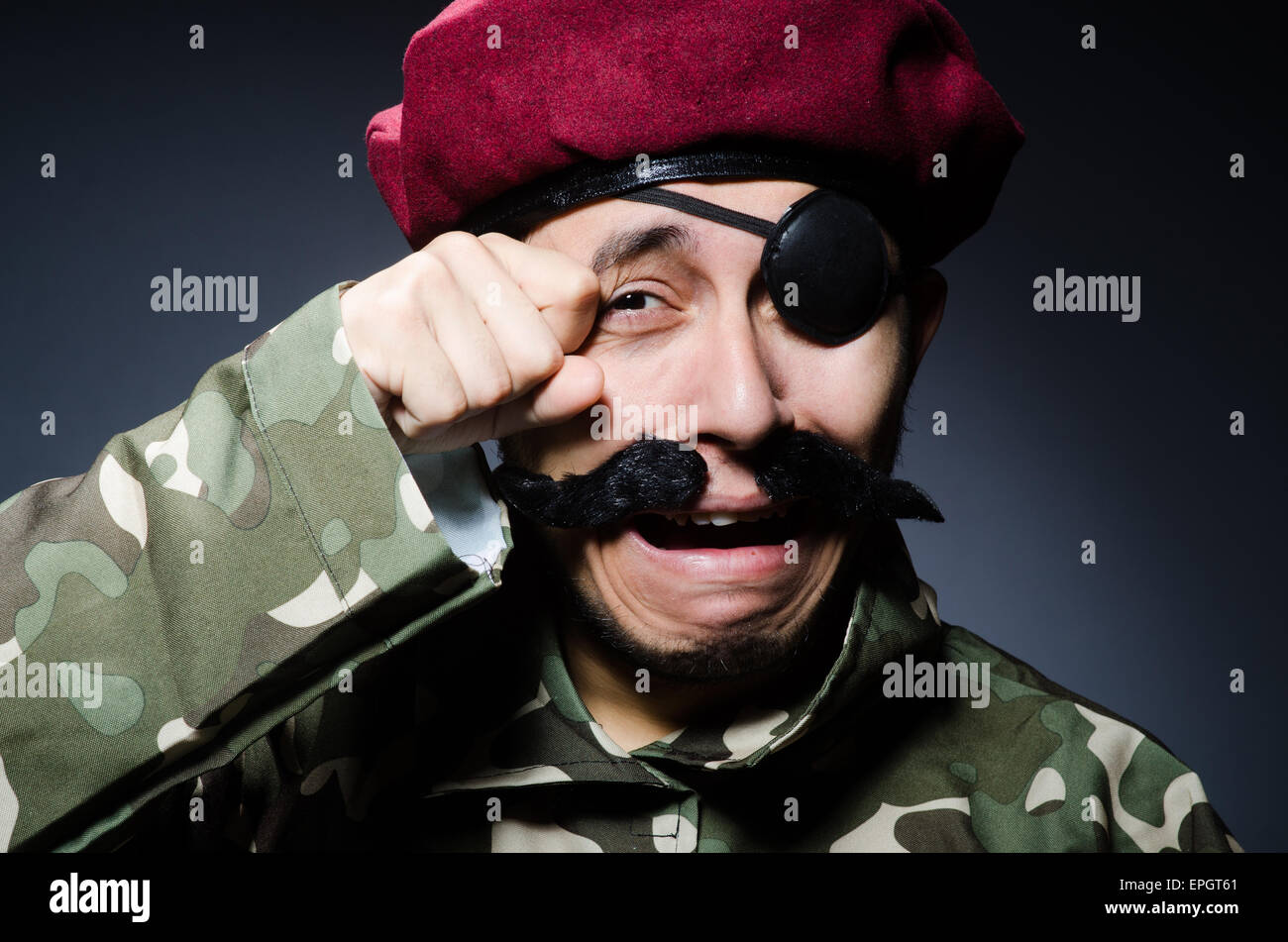 Funny soldier in military concept Stock Photo - Alamy