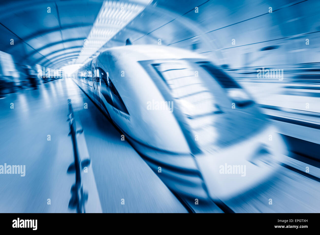 Blue city train hi-res stock photography and images - Alamy