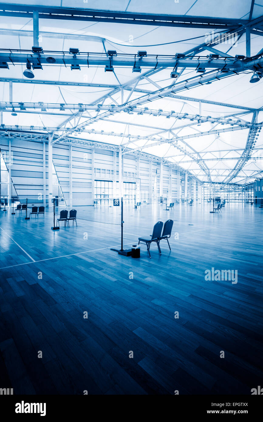 Indoor badminton court Stock Photo - Alamy