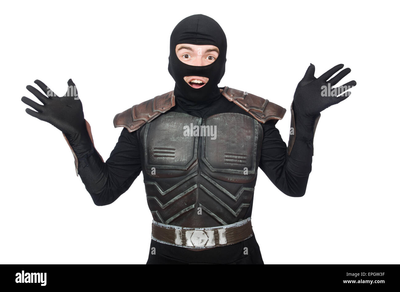 Funny ninja isolated on the white background Stock Photo - Alamy