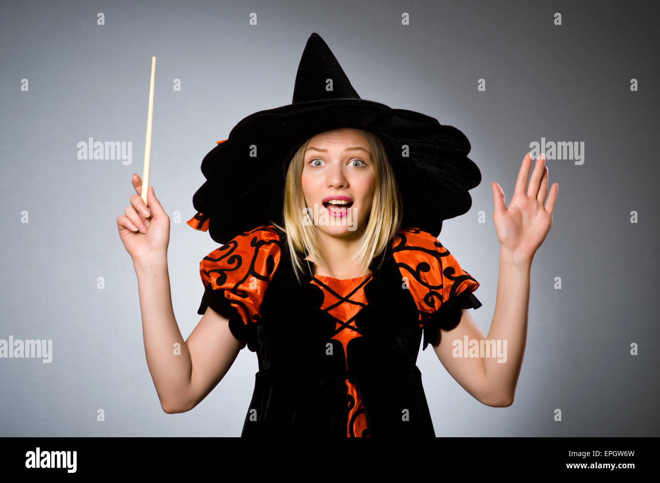 Witch doing her dirty tricks Stock Photo - Alamy