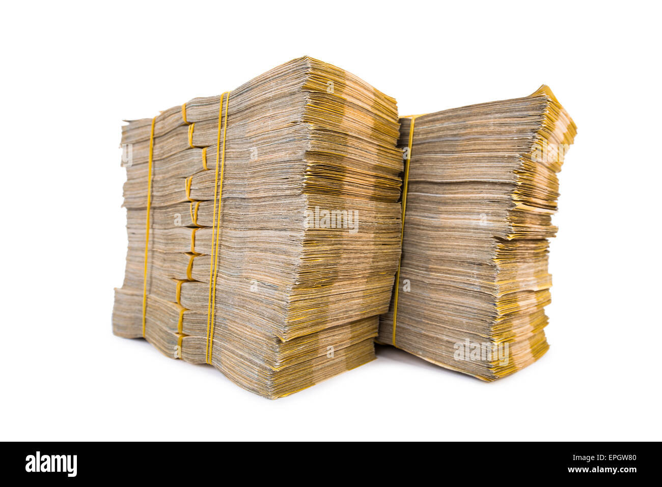 Stack of money isolated on the white Stock Photo - Alamy