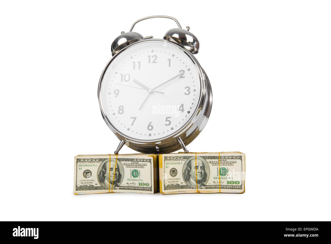 Time is money concept with clock and dollars Stock Photo - Alamy