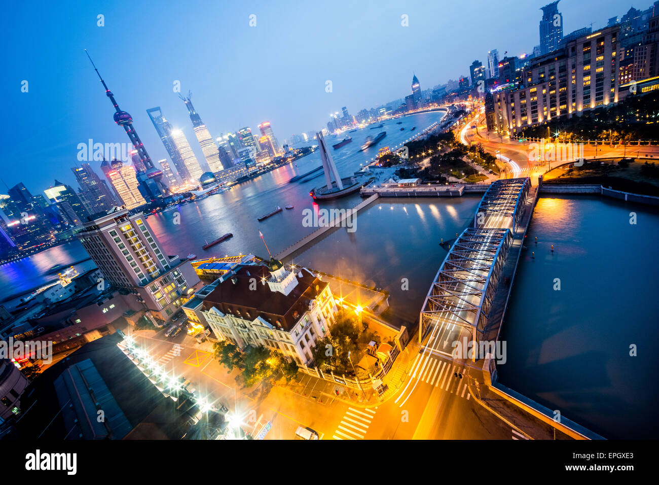 night view at shanghai china Stock Photo - Alamy