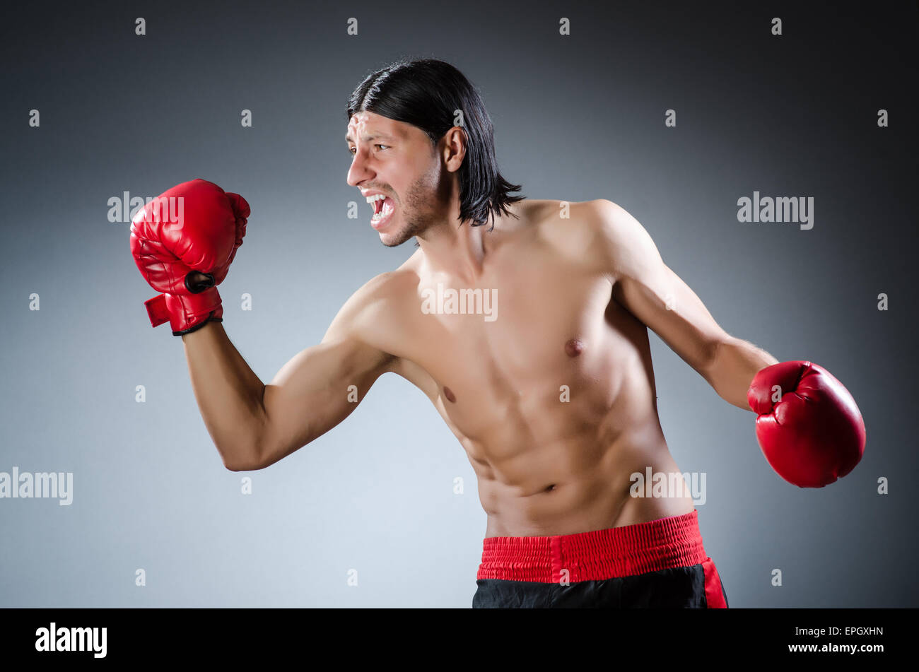 Martial arts fighter at the training Stock Photo - Alamy