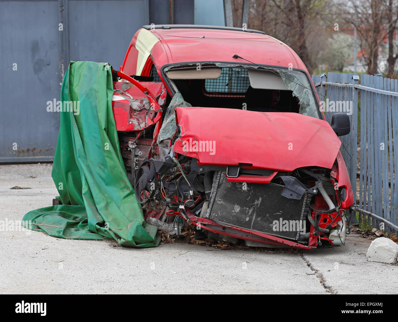 Van traffic accident Stock Photo - Alamy