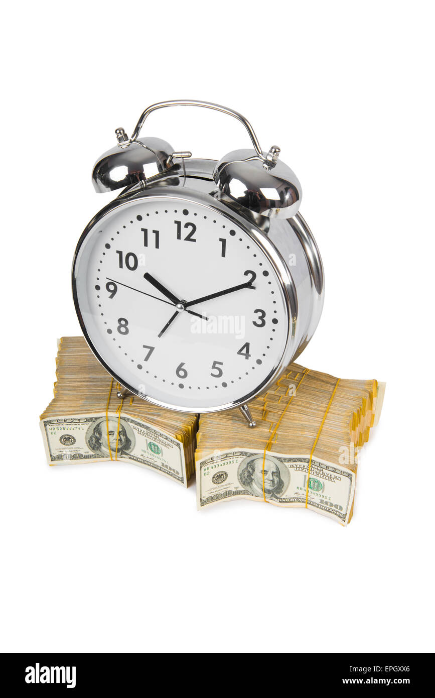 Time is money concept with clock and dollars Stock Photo - Alamy