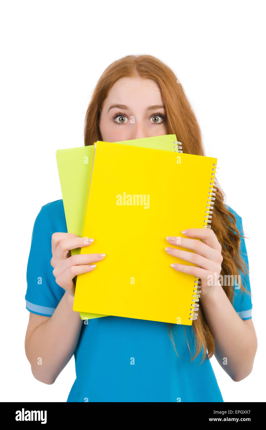 Young student isolated on the white background Stock Photo - Alamy