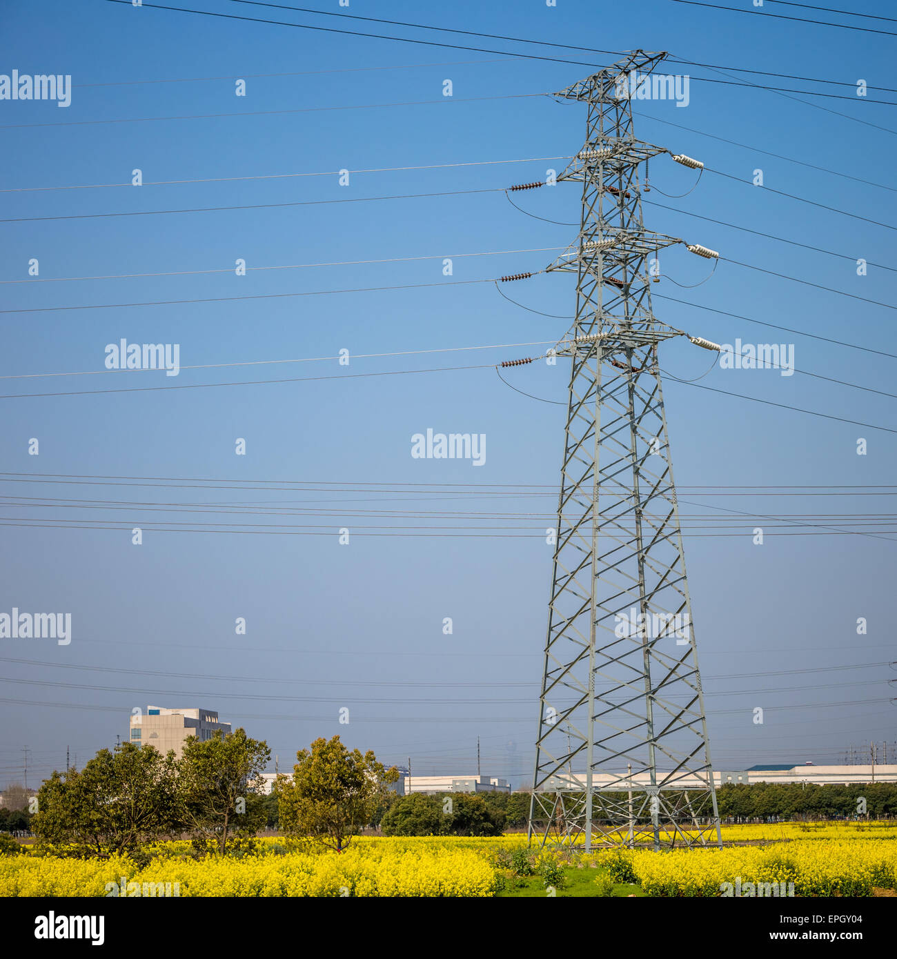 High voltage towers Stock Photo - Alamy
