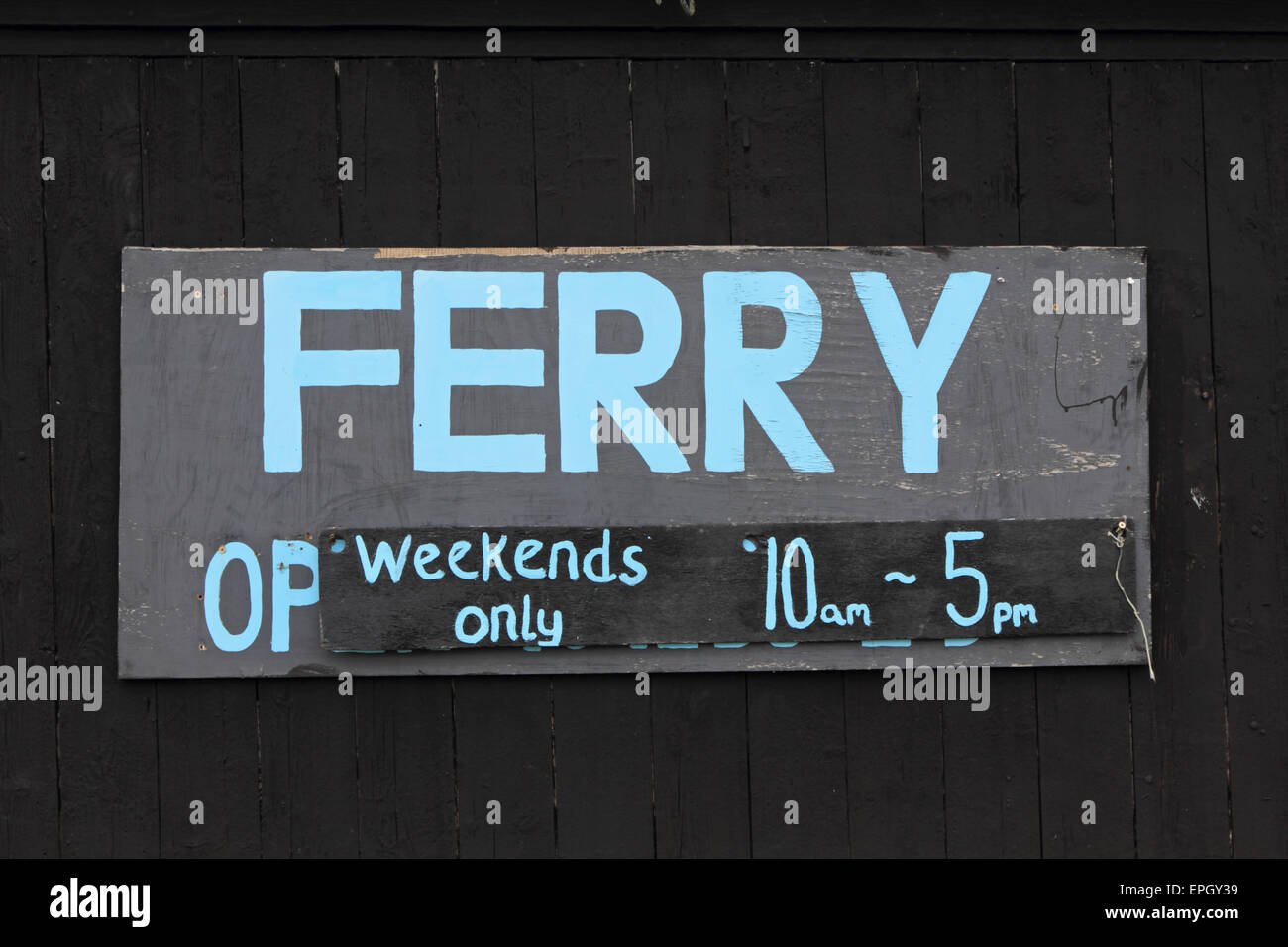 Ferry sign for the Southwold to Walberswick ferry, Suffolk England UK ...