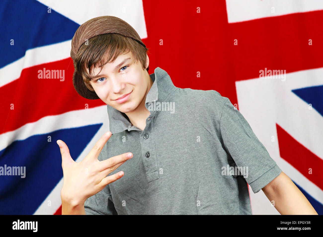 Hand gesture teen Stock Photo - Alamy