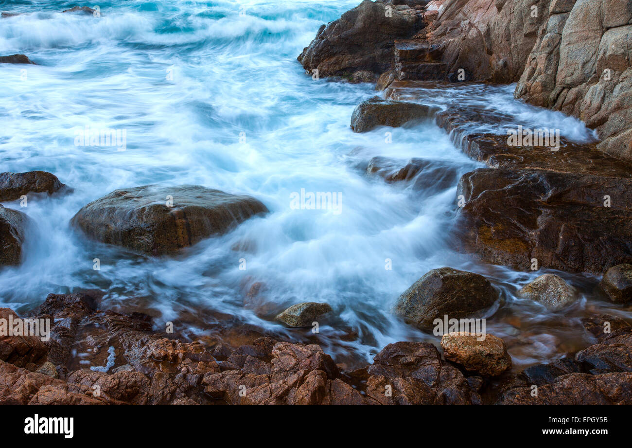 waves of the sea and coastal rocks, surf Stock Photo - Alamy