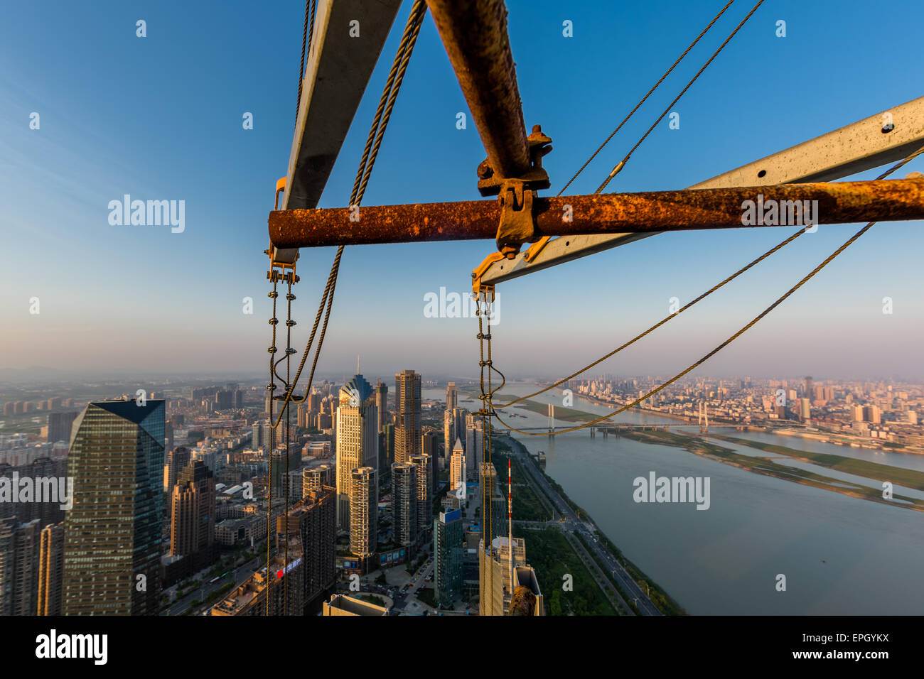 Crane lift top view modern hi-res stock photography and images - Alamy