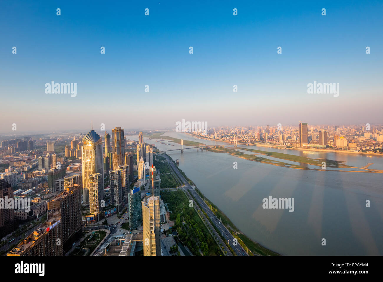 Aerial view city Stock Photo - Alamy