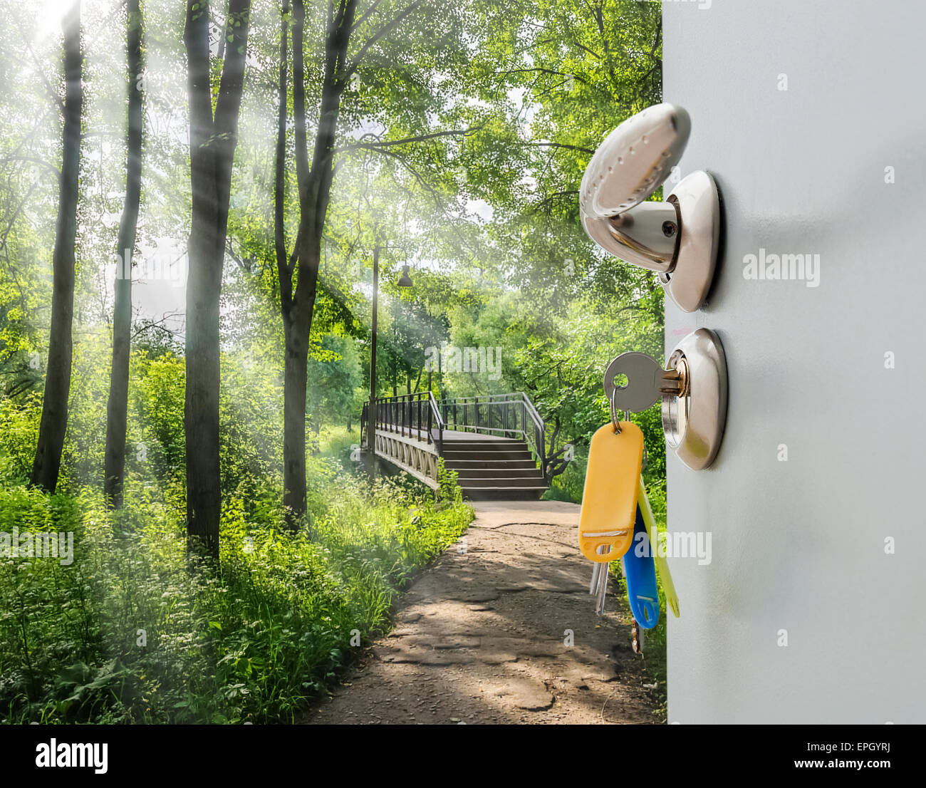 open door ladder Stock Photo - Alamy
