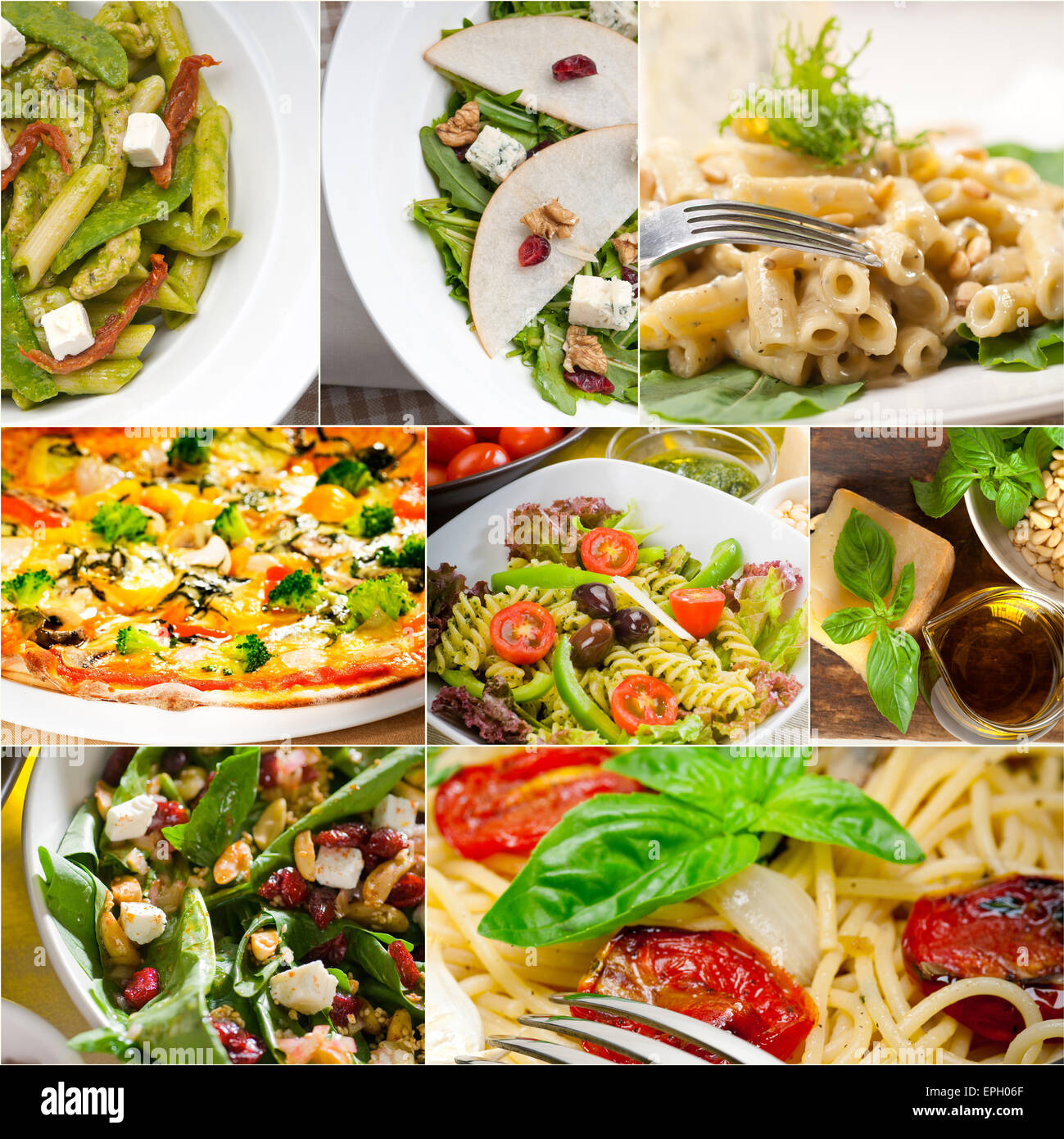 healthy and tasty Italian food collage Stock Photo - Alamy