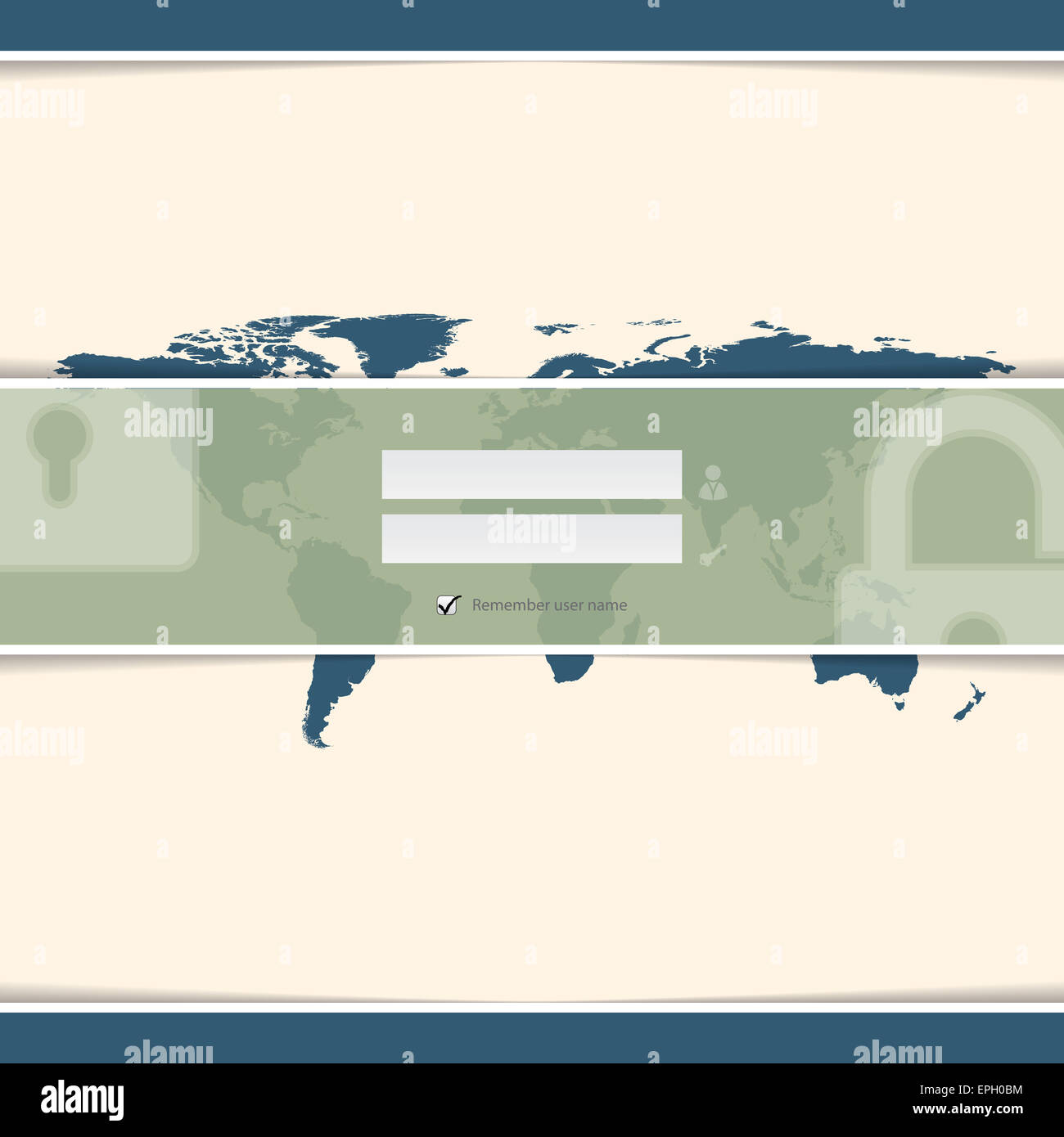 Classy login screen with world map in the background Stock Photo - Alamy