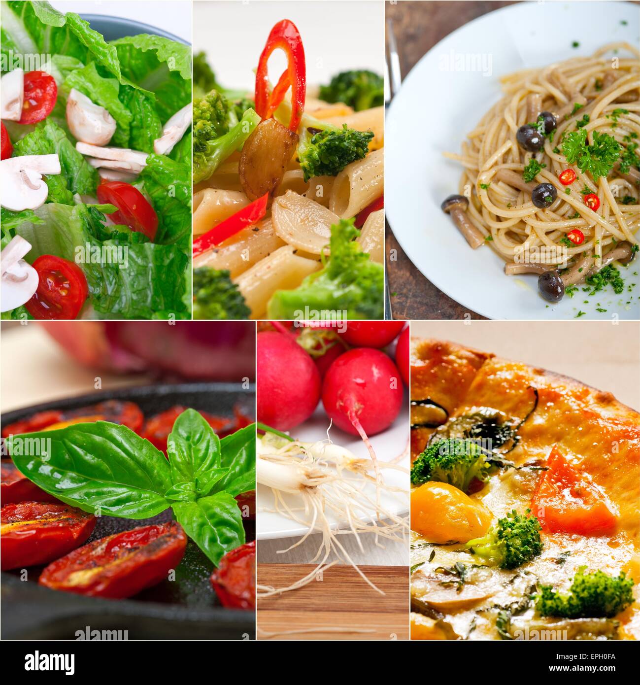 healthy Vegetarian vegan food collage Stock Photo - Alamy
