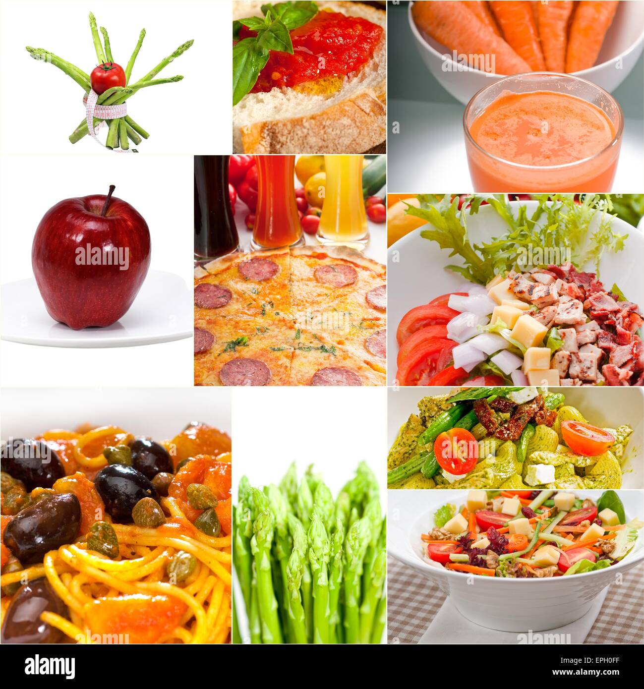 healthy Vegetarian vegan food collage Stock Photo - Alamy
