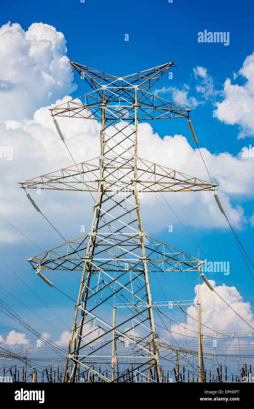 High voltage towers Stock Photo - Alamy
