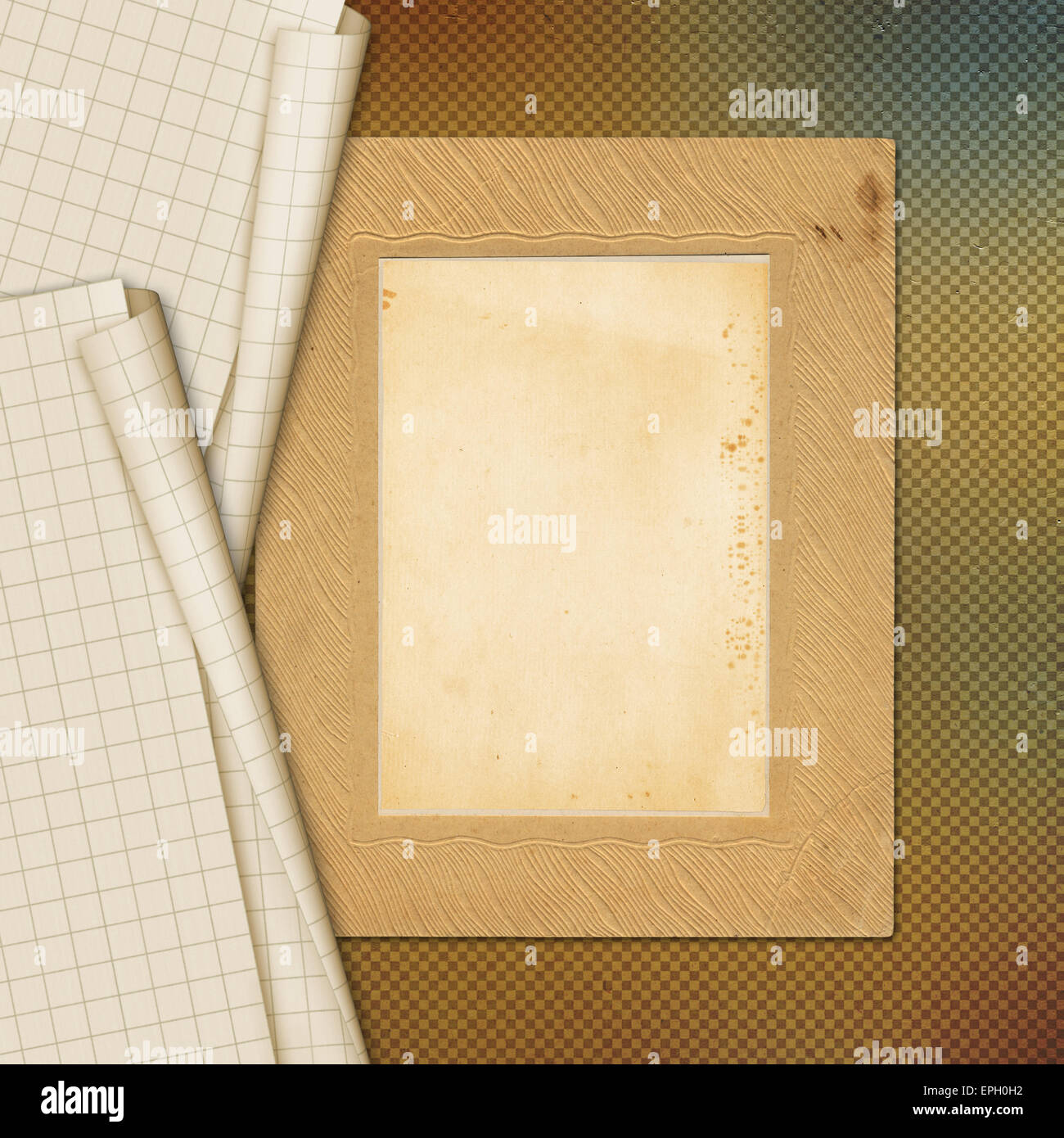 Sheets school notebook paper on the abstract background Stock Photo - Alamy